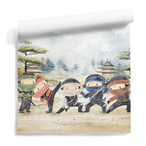 Tapeta dla dzieci z wojownikami ninja - NINJA SQUAD